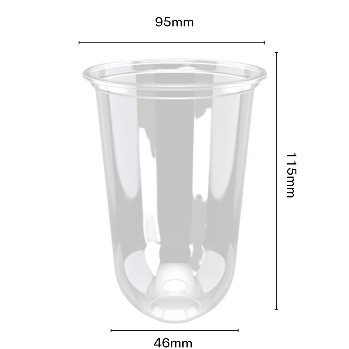 500ML Bubble tea 95mm U Shape Chubby PP CUPS - 1000pcs – Boba Tea Company